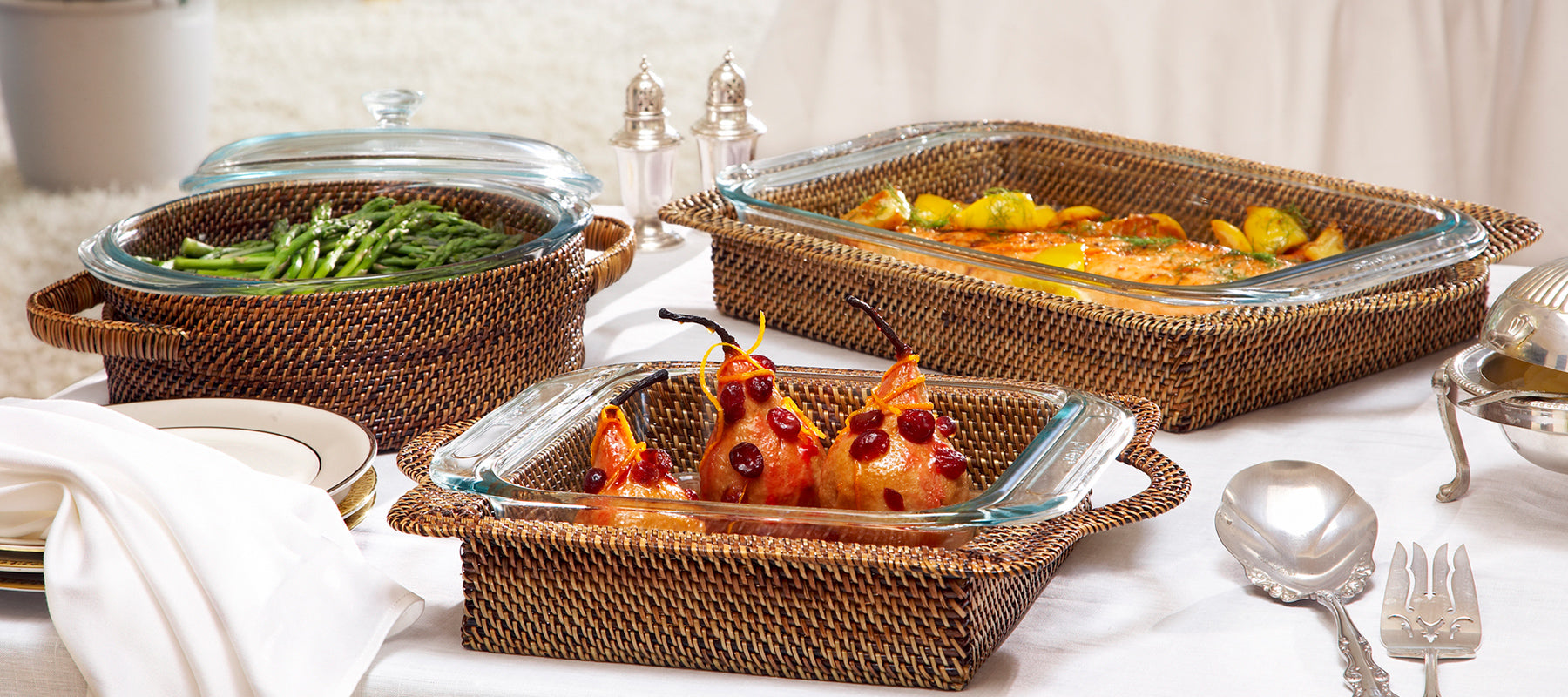 Pyrex Glass Bakeware Holders | Handwoven Serveware | Calaisio